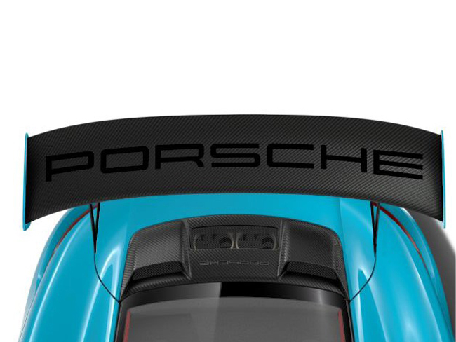Rear spoiler decal PORSCHE, Black. Porsche 991 GT3 RS / GT2 RS ...