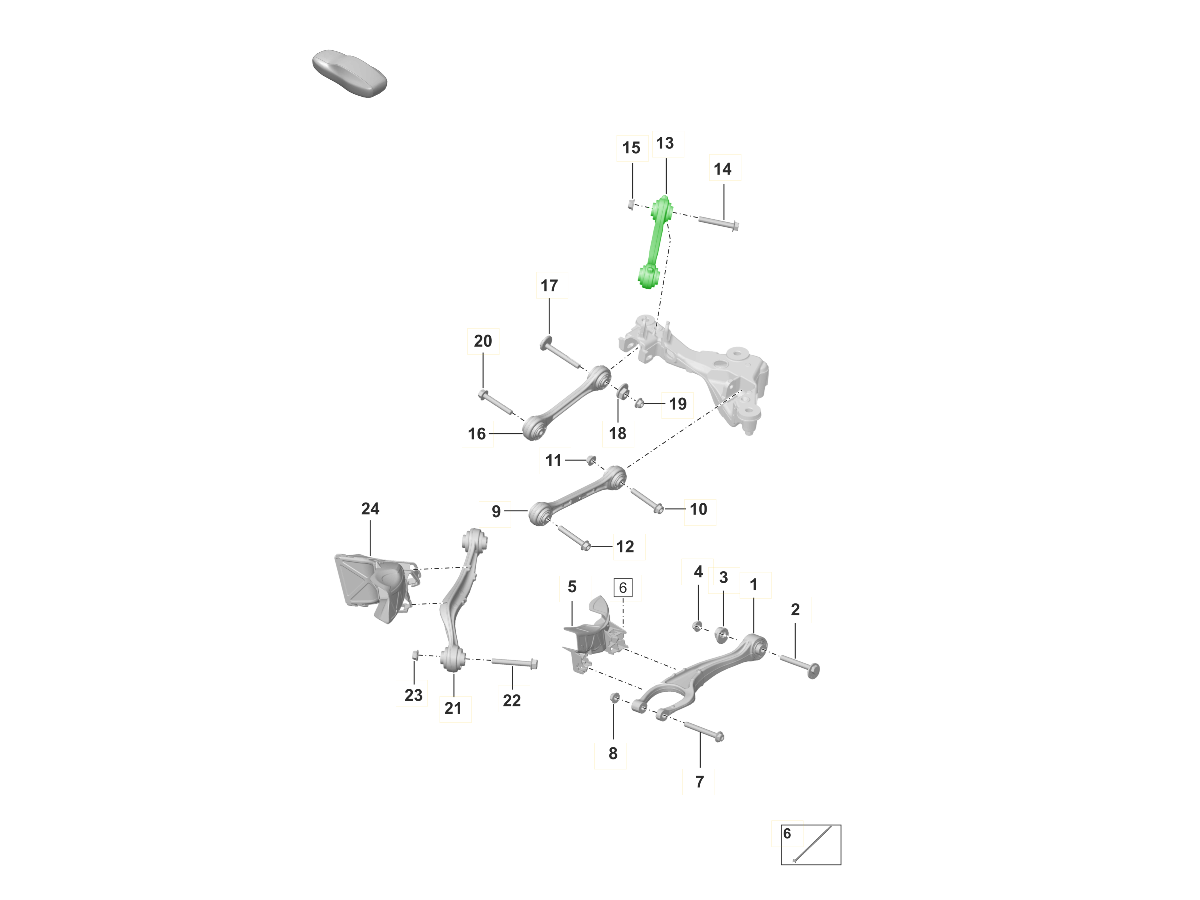 Porsche 992 Carrera 992 Turbo Control arm Rear Upper 9P1505237B ...