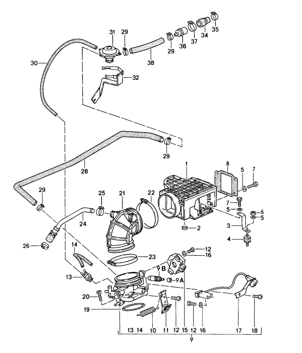 Porsche Air Circulation Valve Support 93020723702 - 93020723702 ...
