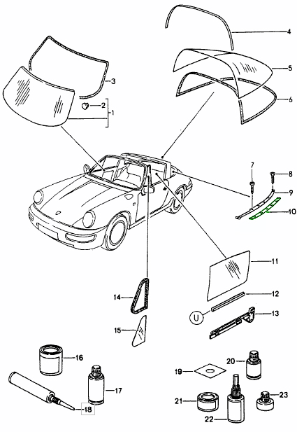 Original Porsche 90156555740 Rear 1/4 moulding lower rubber seal for ...