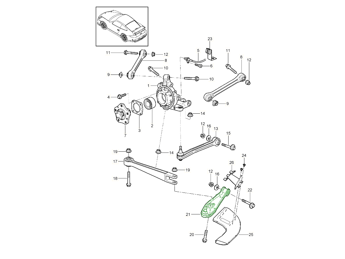 Lower control arm FRONT. Porsche 997.2 GT3 RS 99733104294 99733104194 ...