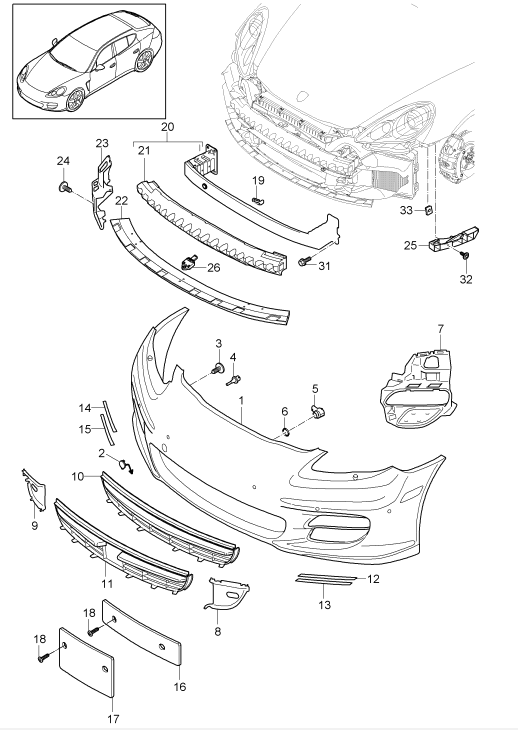 Porsche 970 Panamera Front Bumper Tow Eye Cap 97050570300G2L ...