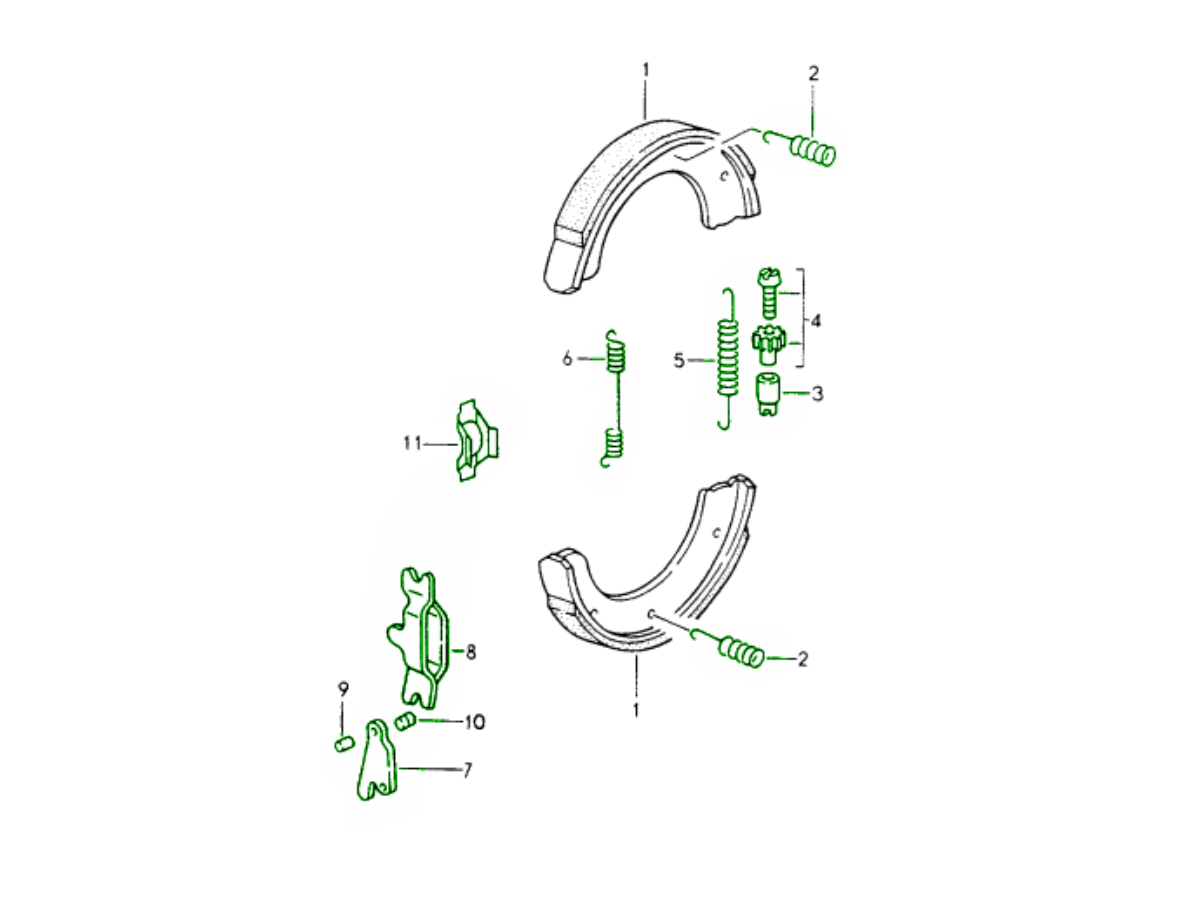 Handbrake Shoes Spring Kit. Porsche 964 993 - BRAKEKITHB964/1 | Design 911