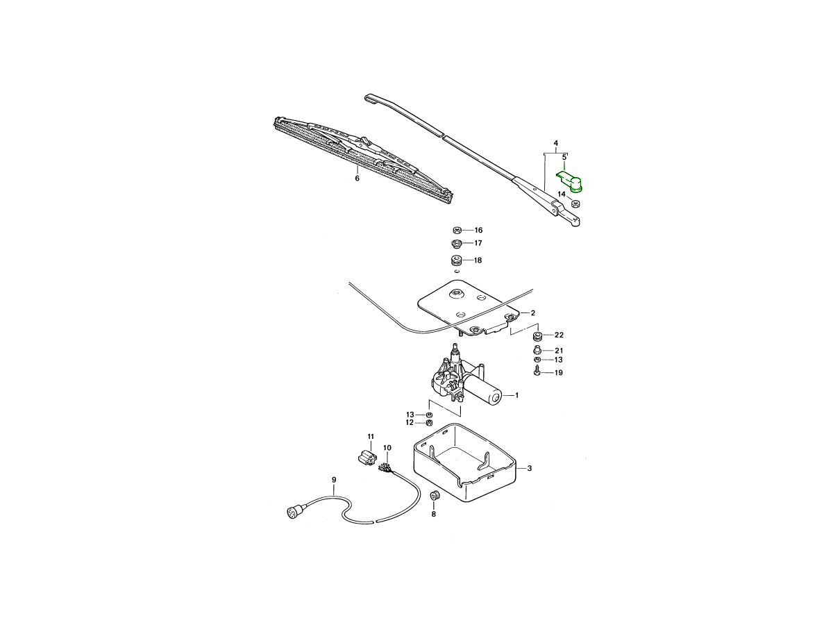 End cap rear wiper arm. Porsche 944 S2 / 944 turbo / 968 94462812200 ...