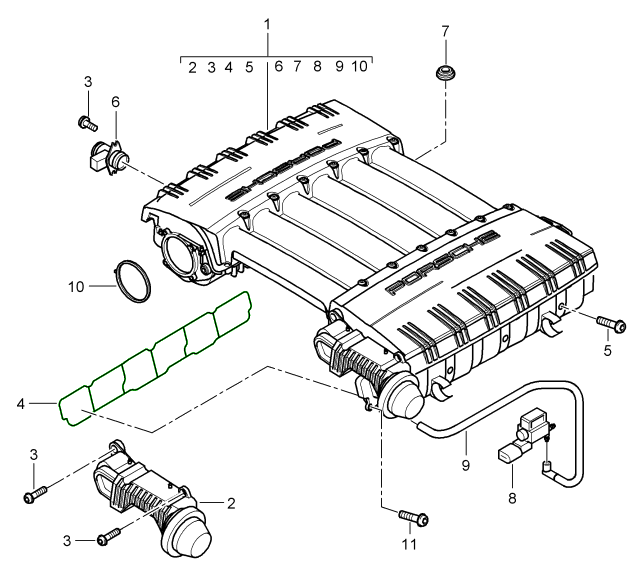Porsche Cayenne Intake Manifold Gasket 95511014700 - 95511014700/1 ...