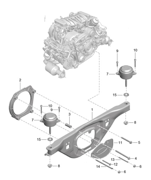 Engine mount. Porsche 991.2 / 991.2 turbo - 99137505926 | Design 911