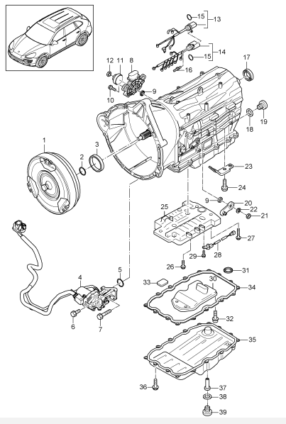 Original Porsche 95832543500 Gearbox oil strainer for Porsche 958 ...