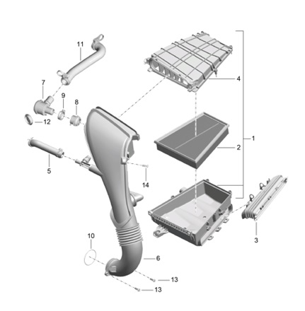 Intake air filter housing. Porsche 718 Boxster / 718 Cayman ...