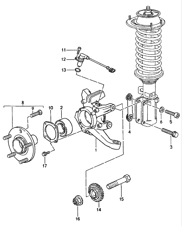 Shock Absorber Captive Nut Porsche 993 - 99334315600 | Design 911