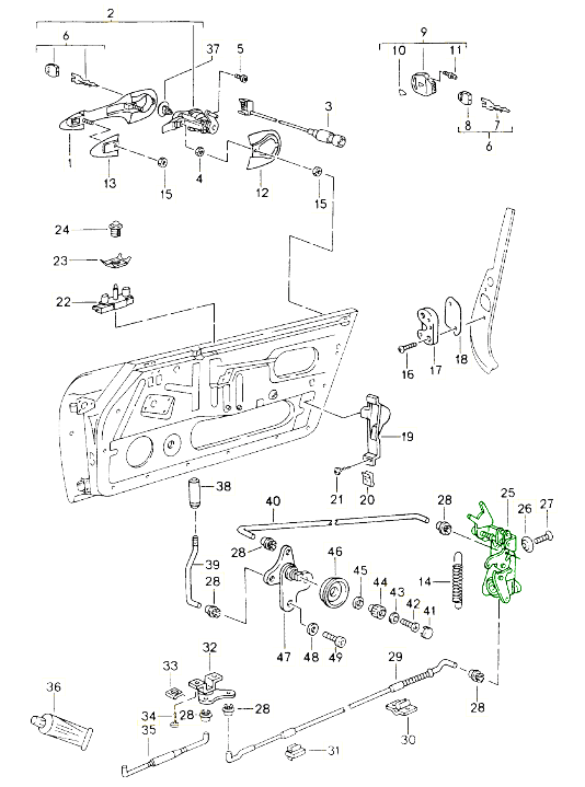 Original Porsche 99353105403 and 99353105302 Door lock for Porsche 993 ...