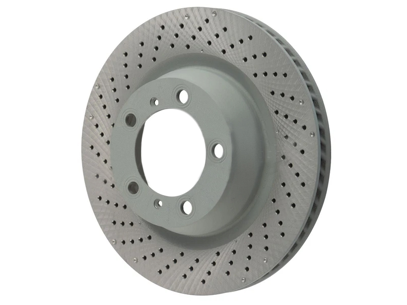 Brake disc rotor Rear, drilled-dimpled monoblock, 330x28mm. Porsche 991 ...
