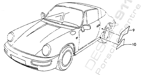 Stone Foil Set. Porsche 965 (965 Turbo) Wide Body - SG964TC | Design 911