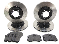 PFC Two-Piece SLOTTED Brake Discs and Brake pads PACKAGE for Porsche ...