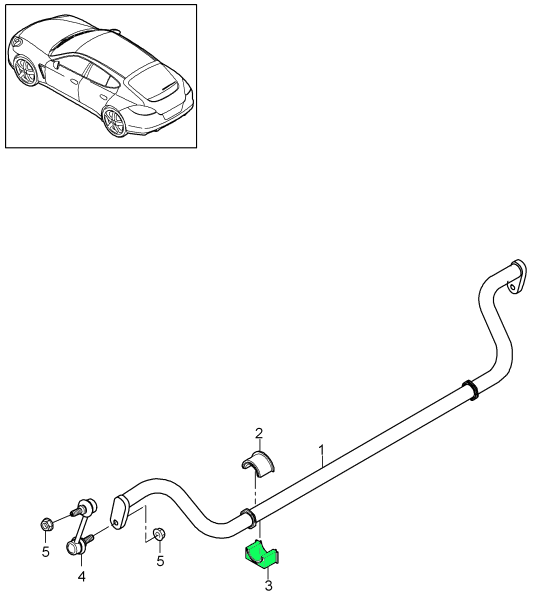 Porsche 970 Panamera Stabilizer Bar Bush LOWER 97034379305 ...