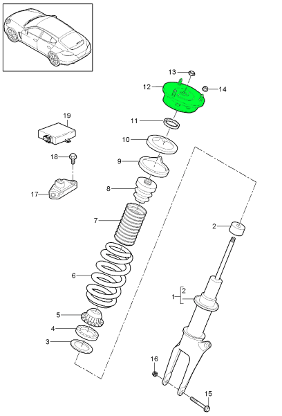 Porsche 970 Panamera Shock Absorber Supporting Mount 97034301704 ...