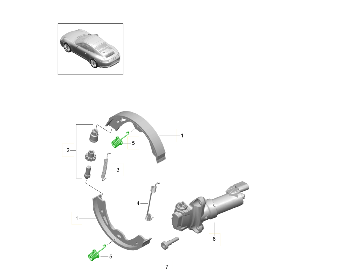 Porsche 991 992 Handbrake compression spring 98609583 - 298609583 ...