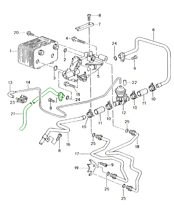 Porsche 986 Boxster Coolant pipe 98630707721 - 98630707721 | Design 911
