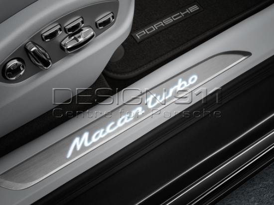 Side Sills Trims in Brushed Aluminium with Logo, Illuminated. Porsche ...