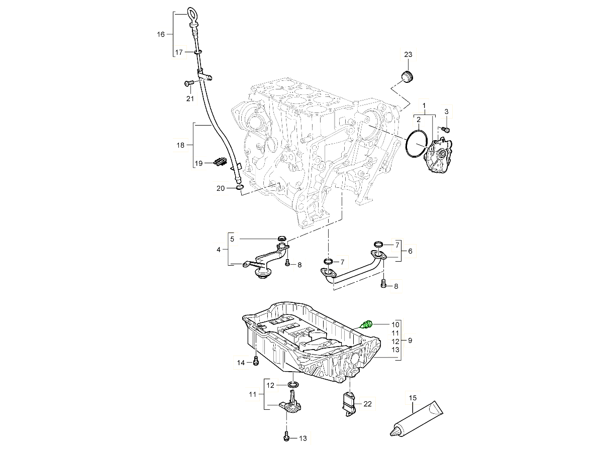 Porsche 955 957 58 Cayenne V6 Sump plug and washer N91101401 ...