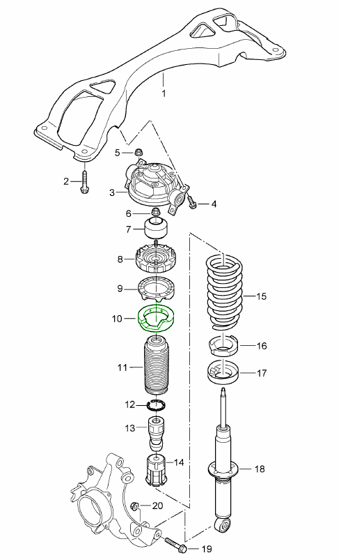 Porsche Shock Absorber Upper concave washer 95533350400 - 95533350400 ...