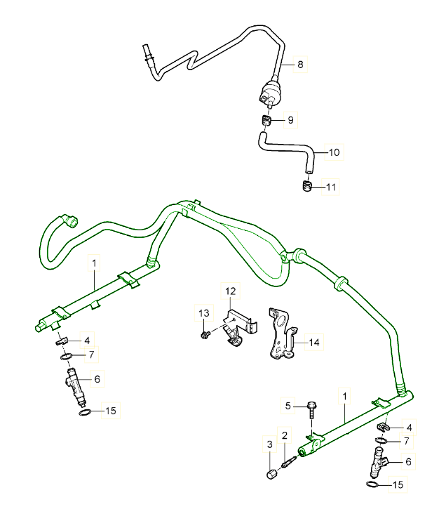 Porsche 997 Fuel collection pipe 99711003103 99711093103 - 99711093103 ...