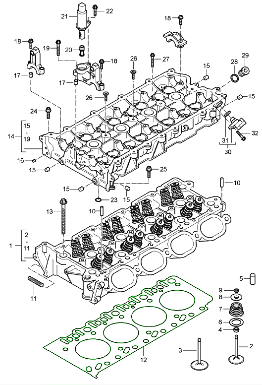 Porsche Cayenne Engine Head Gasket 94810417205 94810417105 ...
