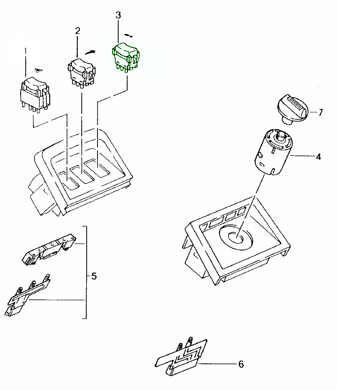 Rocker switch for central indicator 9646132020001C - 9646132020001C ...
