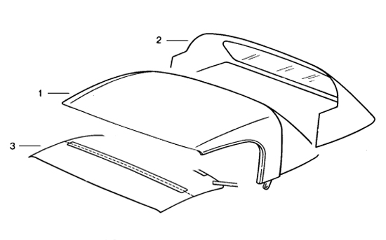 Porsche 968 cabrio hood - 9440541004BGE | Design 911