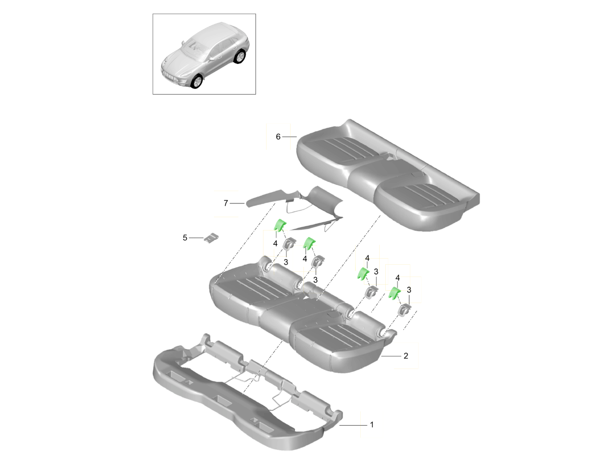 Porsche 95B.1 Macan >>2017 Plastic cover for child seat mount point ...