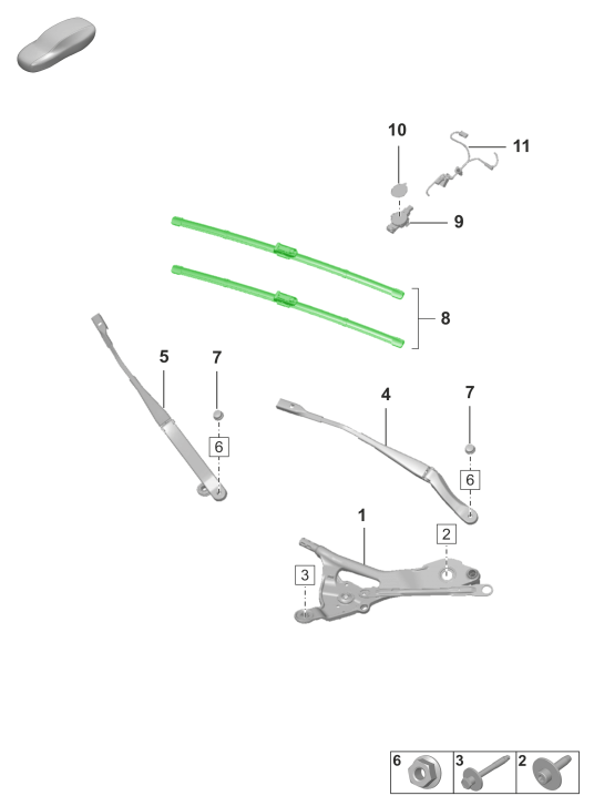 Wiper Blade Front for Porsche 992955425AY 992955425CY - 992955425CY ...