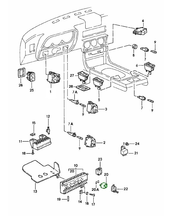 Porsche 924 944 928 Headlight motor relay 92861511601 - 92861511601/1 ...