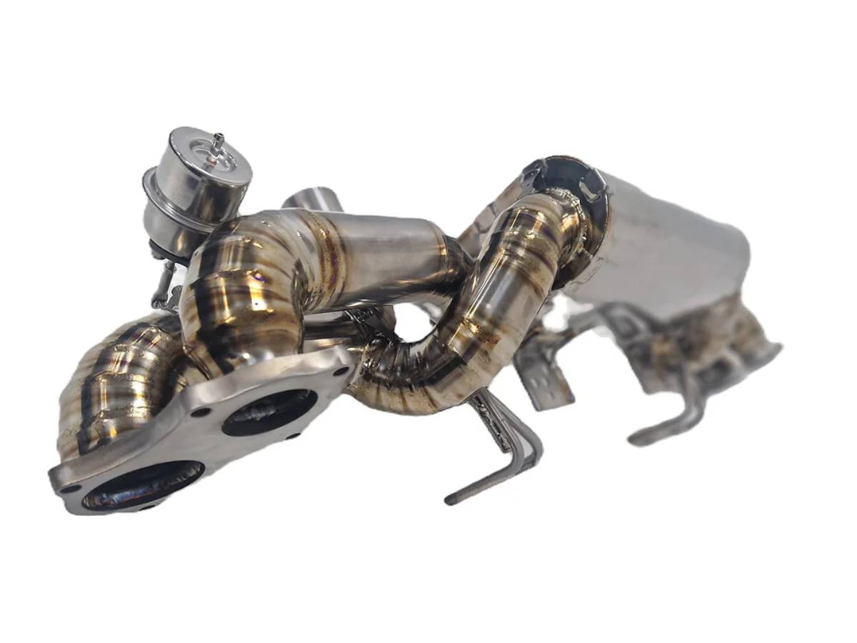 Sports exhaust valved rear silencer, titanium. Porsche 718 GT4 / Spyder ...