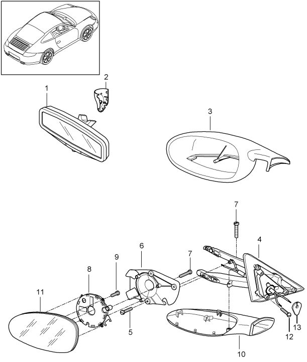 Porsche Door Mirror Motor Plate - 99773151901 | Design 911