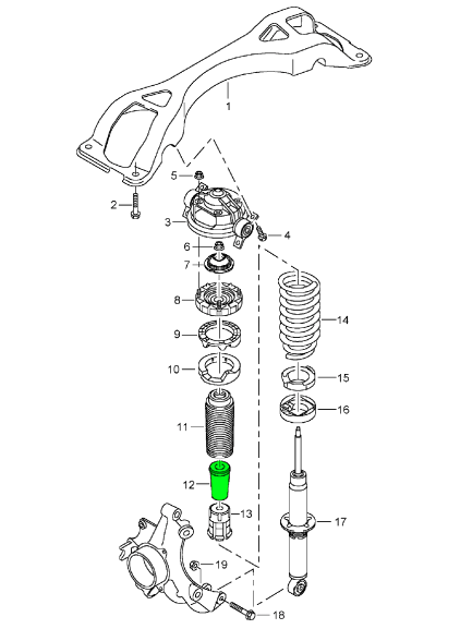 Porsche 95533310520 Shock absorber rubber stop for Porsche 955 957 ...