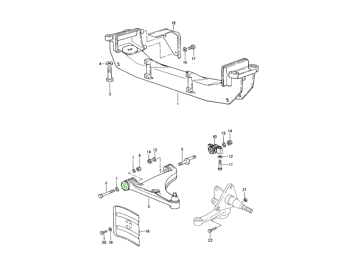 Porsche 944 Wishbone front wishbone rear bush 95134104101 - 95134104101 ...