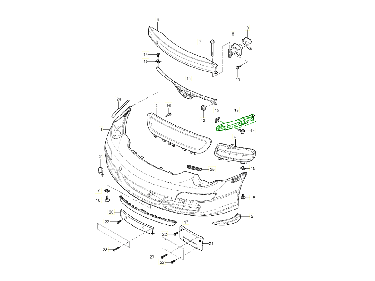 Porsche 997 Front Bumper Retaining Strip 99750553601 99750553501 ...