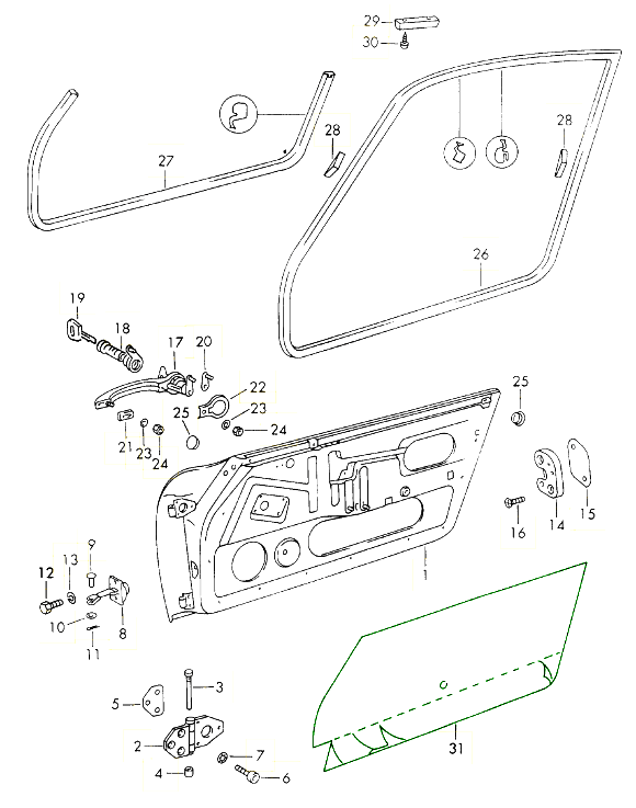 Original Porsche 91153189000 91153188900 Protective film for Door inner ...