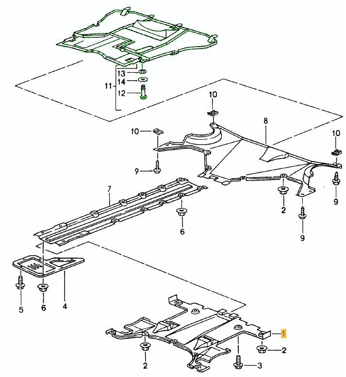 Porsche 993 Transmission Undertray Cover 99333108002 - 99333108102 ...