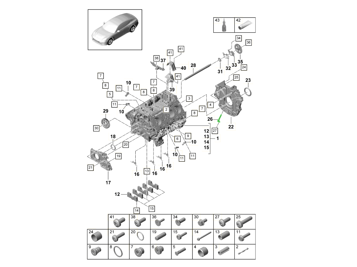 Crankshaft position sensor for Porsche 95B.2 Macan 971 Panamera 9YA ...