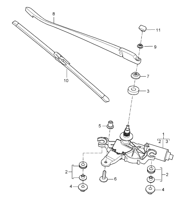 Porsche 997 Wiper Arm Rear 99762815900 99762815901 - 99762815901 ...