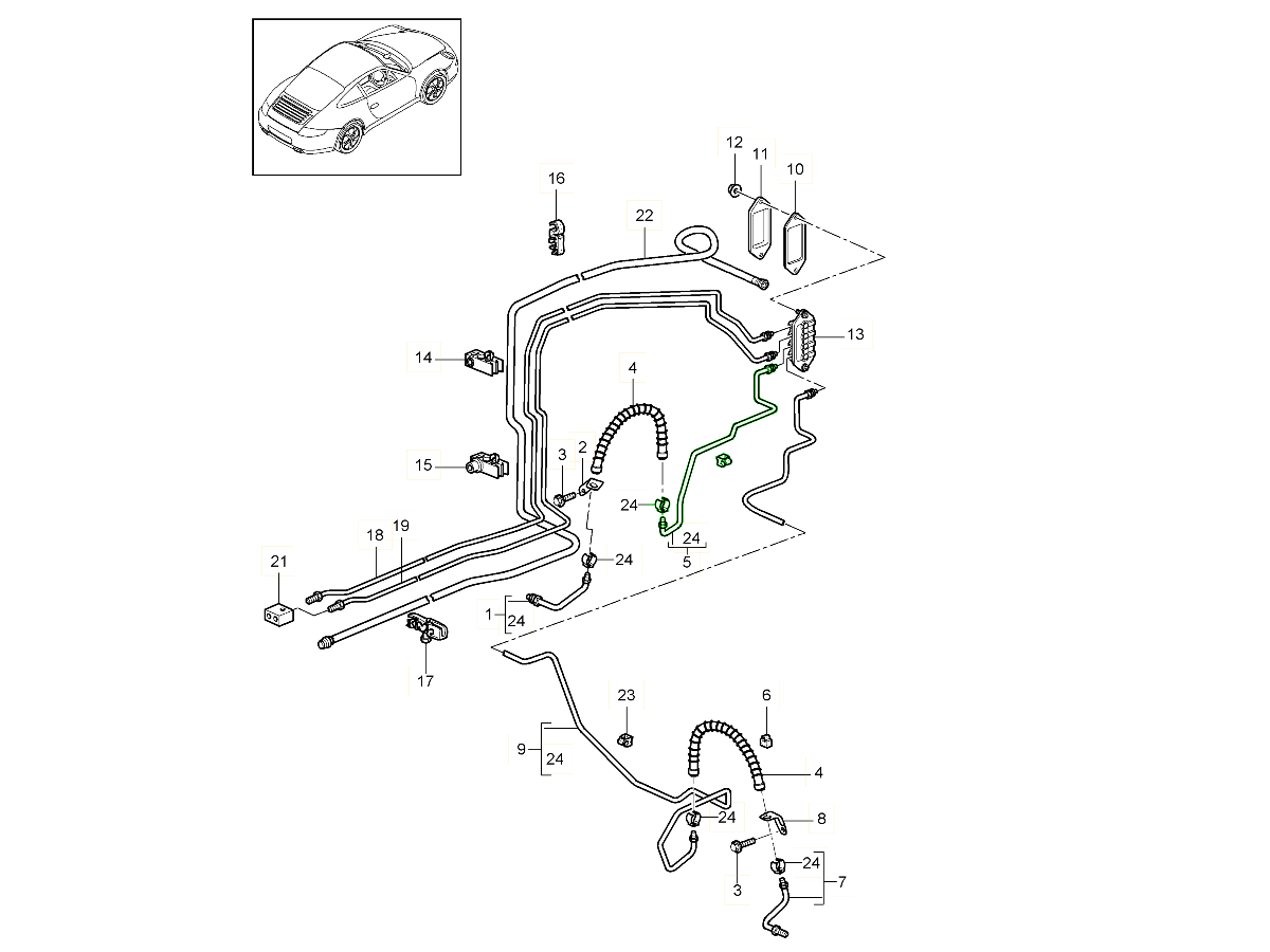 Porsche 997 Brake line 99735517531 - 99735517531 | Design 911