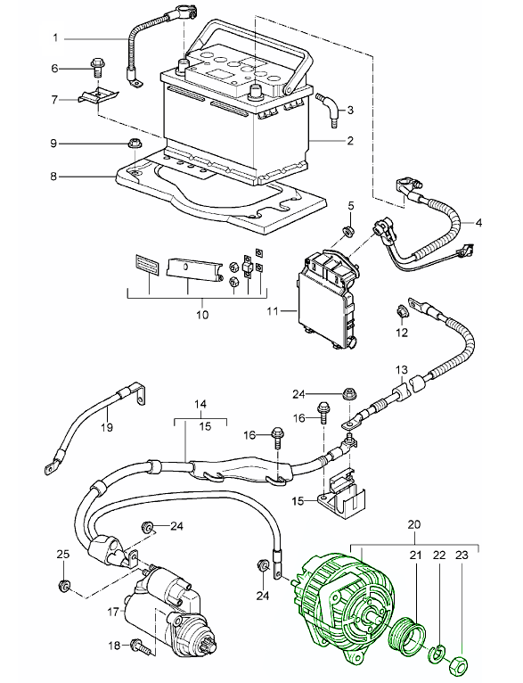 Porsche 987 Boxster Cayman 997 Alternator 180AMP 99760302205 ...