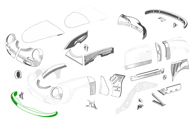 Front Bumper Porsche 356 Restoration design - 64450501100/1 | Design 911
