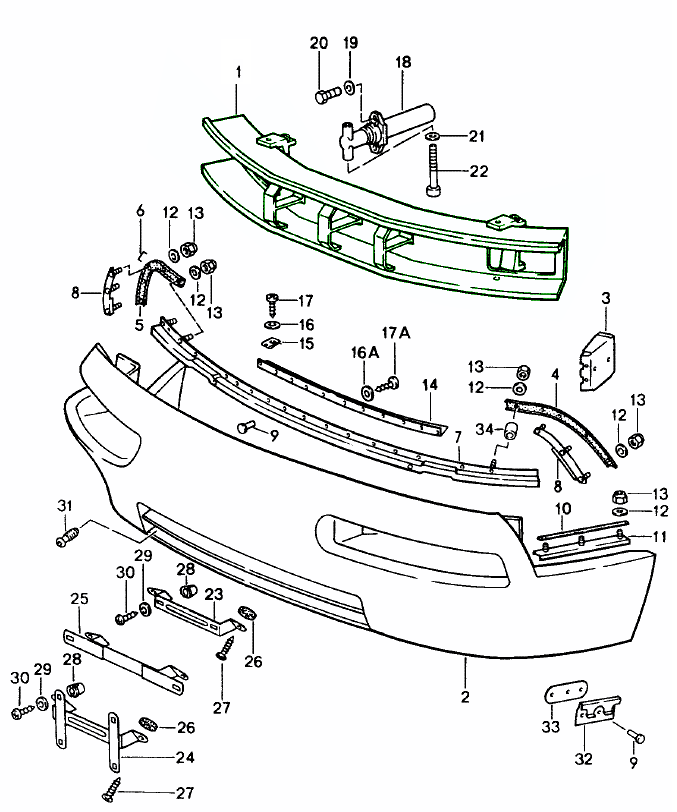 Porsche Bumper Reinforcement Bars & Carriers | OEM Crash Protection ...