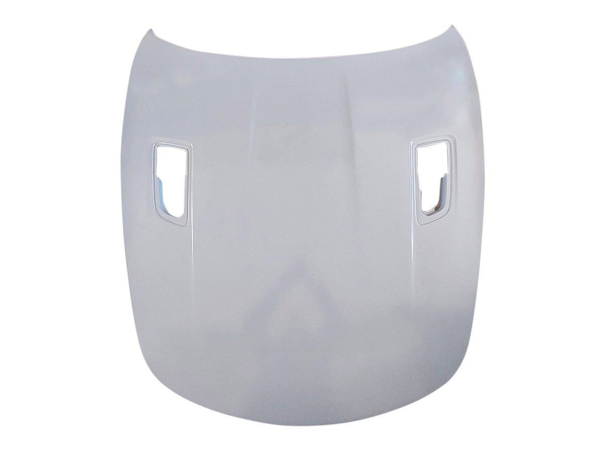 Front bonnet hood with Weissach style naca air vents, primered carbon ...