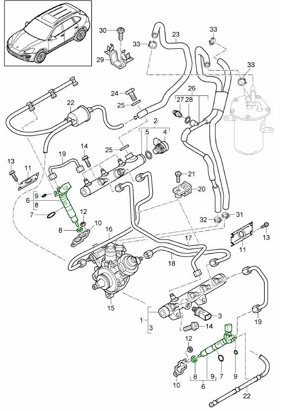 BOSCH 0445116022 Porsche 95511003501 High pressure injector for Porsche ...