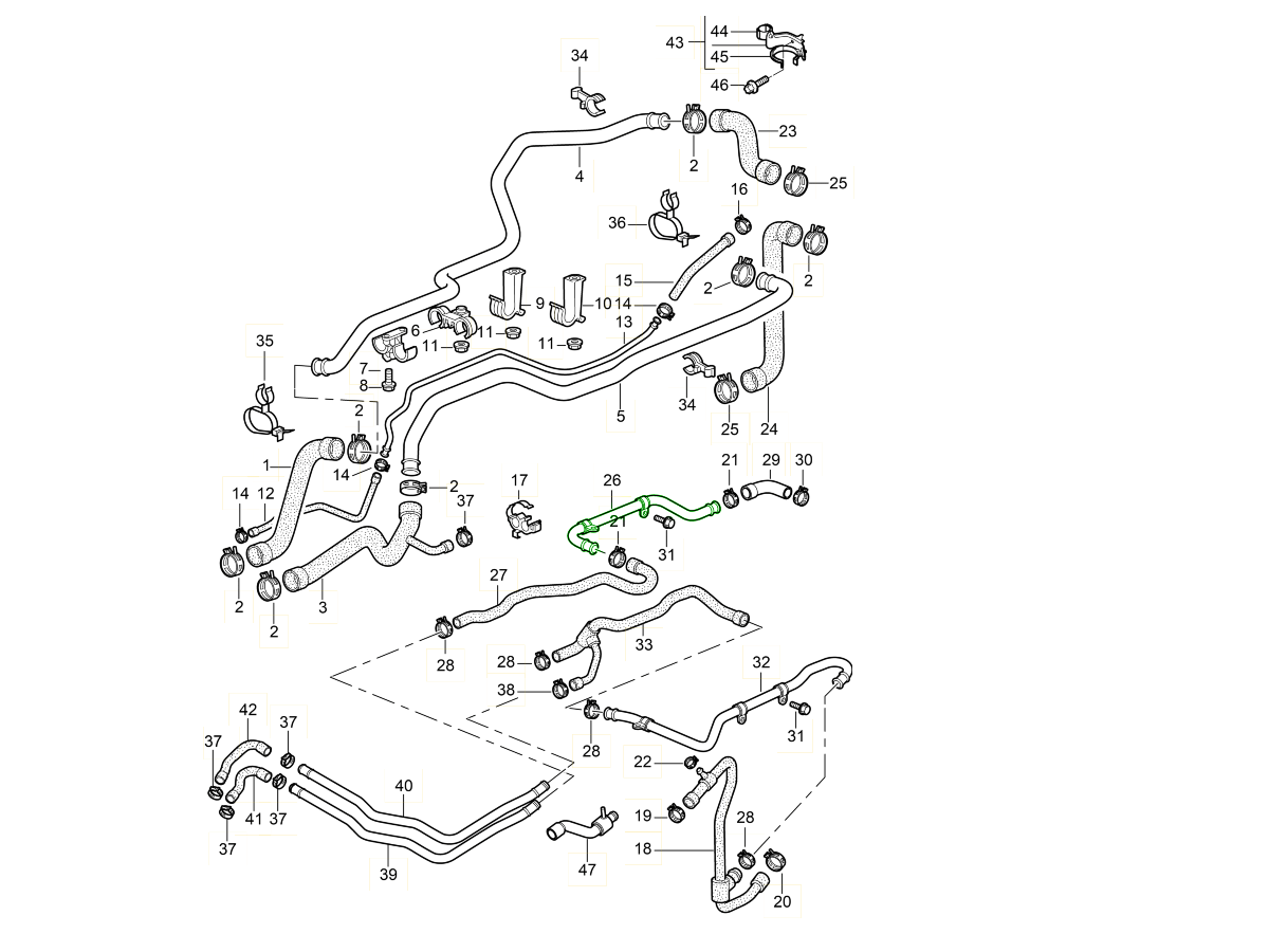 Porsche 996 Water hose feed 99610624255 99610624253 - 99610624255 ...