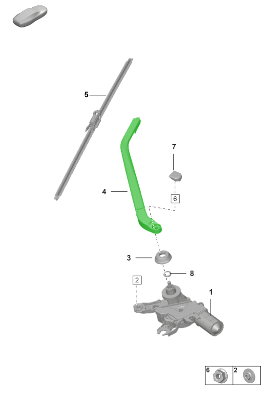 Buy Porsche 992 (911) MK1 2019-2024 Rear Wiper Arms & Blades | Design 911