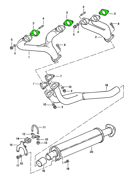 VICTOR REINZ 71-26405-10 94411119704 Porsche Exhaust manifold gasket ...