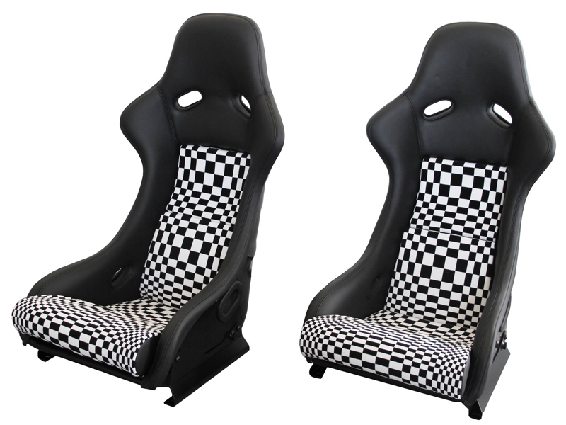 Seats in racing style, Grey leather / Pascha pattern with black seat ...